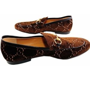 Gucci | Shoes | Gucci Brown Gg Velvet Jordaan Loafers Shoe | Poshmark